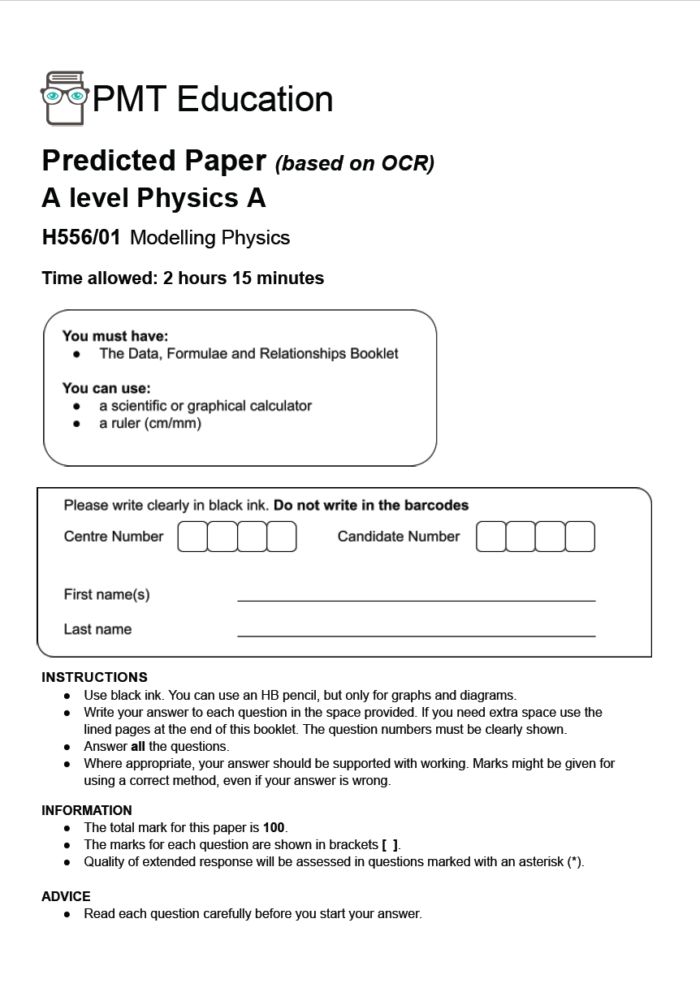 2025 Free Predicted Papers | PMT Education